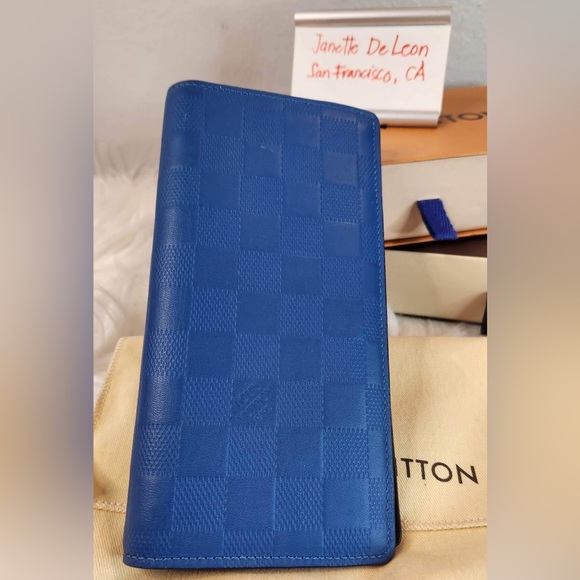 Louis Vuitton | Bags | Louis Vuitton Infini Portefeuille Brazza Blue ...